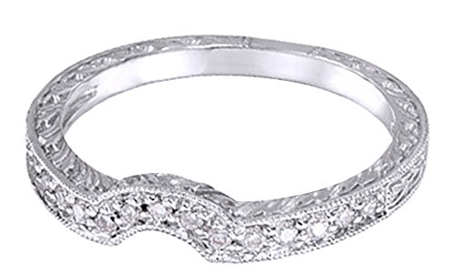 White Diamond Engagement Wedding Band Ring 14K White Gold (0.16 Cttw),Size-10.5