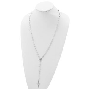 925 Sterling Silver Rosary Necklace 26 inch Chain