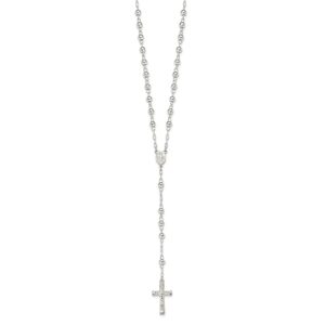 925 Sterling Silver Rosary Necklace 26 inch Chain