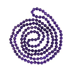 mgr my gems rock! 60 inch polished genuine amethyst stone multi-layer long endless infinity beaded necklace.