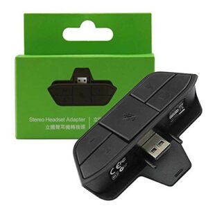 headset audio mic stereo earphone adapter for xbox one controller - black