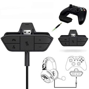 Headset Audio Mic Stereo Earphone Adapter for Xbox One Controller - Black