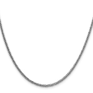 icecarats 14k white gold 2.35mm 3 wire spiga wheat link chain necklace 20 inch