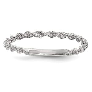 icecarats 14k white gold twisted rope woven crisscross band statement ring size 7.5