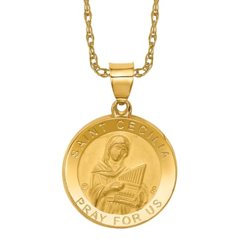 IceCarats 14K Yellow Gold Saint Cecilia Medal Necklace Charm Pendant Only