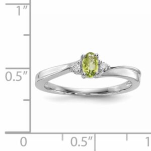 IceCarats 925 Sterling Silver Green Peridot Diamond Ring Gemstone Band August Birthstone Jewelry Size 8.00