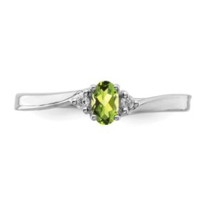 IceCarats 925 Sterling Silver Green Peridot Diamond Ring Gemstone Band August Birthstone Jewelry Size 8.00