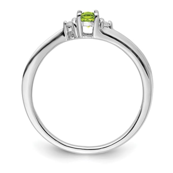 IceCarats 925 Sterling Silver Green Peridot Diamond Ring Gemstone Band August Birthstone Jewelry Size 8.00