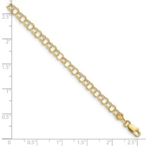 IceCarats 10K Yellow Gold Double Link Chain Charm Bracelet 8 inch