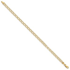 IceCarats 10K Yellow Gold Double Link Chain Charm Bracelet 8 inch