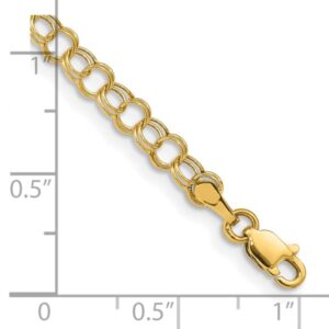 IceCarats 10K Yellow Gold Double Link Chain Charm Bracelet 8 inch