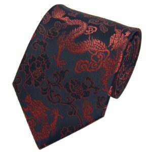 Men's Wide Black Red Ties Paisley Jacquard Woven Daily Dress Meeting Neckties