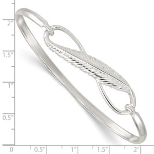 IceCarats 925 Sterling Silver Infinity Twisted Love Knot Symbol Feather Bangle Charm Bracelet