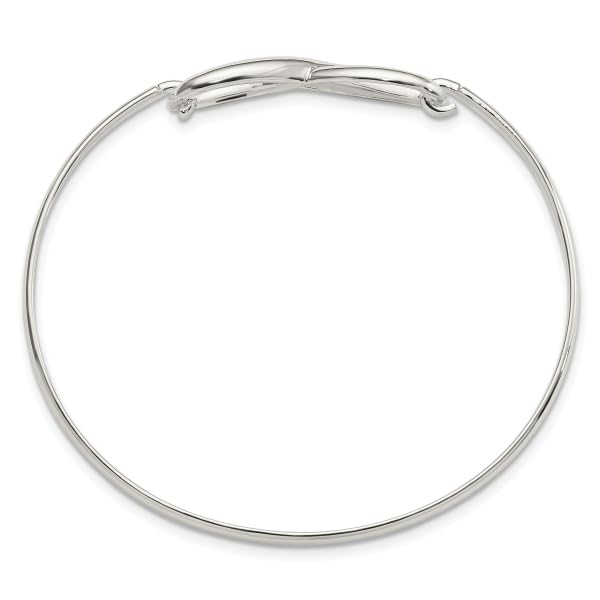 IceCarats 925 Sterling Silver Infinity Twisted Love Knot Symbol Bangle Charm Bracelet