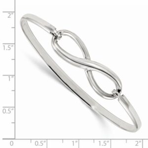 IceCarats 925 Sterling Silver Infinity Twisted Love Knot Symbol Bangle Charm Bracelet