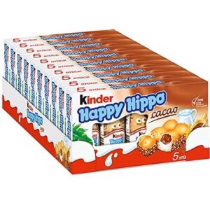 kinder happy hippo cocoa cream biscuits 5 count boxes (pack of 10)