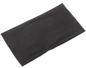 baix women's solid stretch wide sports headband cotton yoga hairband bandanas black