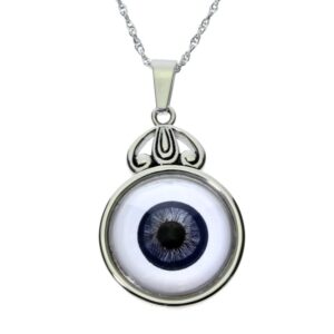 steel dragon blue eye pendant-necklace jewelry (human blue)