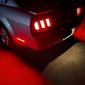 iJDMTOY Smoked Lens Red Full LED Rear Side Marker Light Kit Compatible With 2005-09 Ford Mustang, Powered by 54-SMD LED, Replace OEM Back Sidemarker Lamps