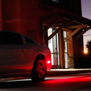 iJDMTOY Smoked Lens Red Full LED Rear Side Marker Light Kit Compatible With 2005-09 Ford Mustang, Powered by 54-SMD LED, Replace OEM Back Sidemarker Lamps