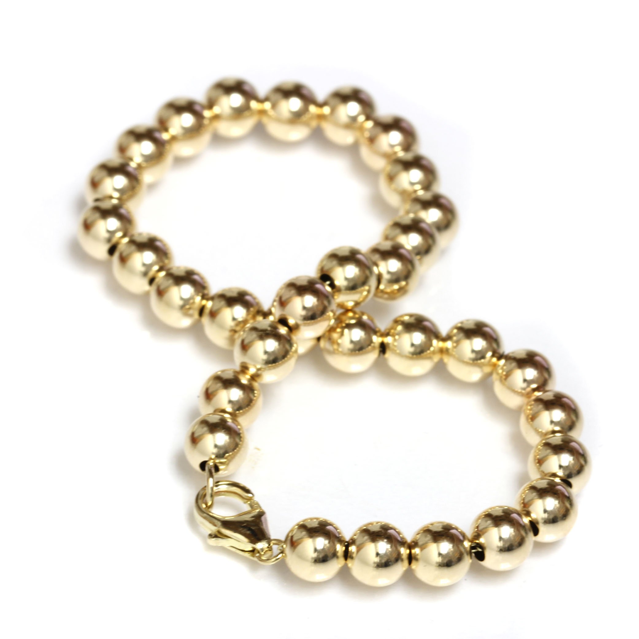 Seven Seas Pearls Beaded Bracelet 14k Solid Yellow Gold Lobster Clasp 5 mm Beads 6", 6.5", 7", 7.5" (yellow-gold, 8)