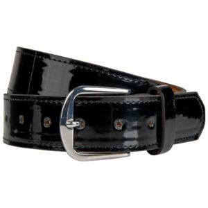 champro standard patent leather athletic belt, black, adult large