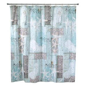 avanti linens - fabric shower curtain, ocean inspired bathroom decor (beachcomber collection, 72")