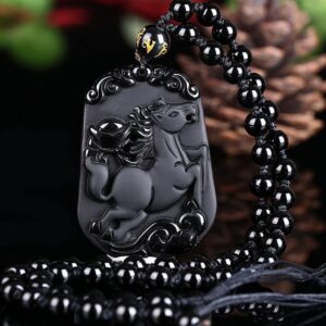 c1lint7785631 pure natural obsidian Manjushri Kwan-yin Bodhisattva Buddha bracelet Bracelet