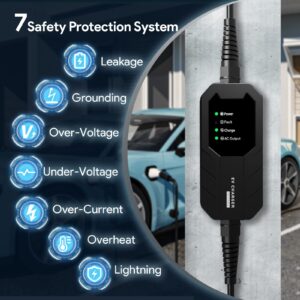 MEGEAR Skysword Ⅱ Level 1 EV Charger (110V, 16A, 25ft), EVSE Home Electric Vehicle Portable Charging Station (NEMA 5-15 Plug)