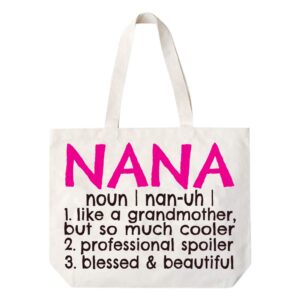 cocovici nana tote bag | grandma gifts | nana gifts | nana christmas gift | christmas gift from grandkids (nana definition pink/black font)