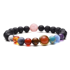 jovivi solar system bracelet universe galaxy the nine planets natural lava rock beads essentional oil diffuser bracelet