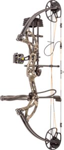 bear archery cruzer g2 ready to hunt compound bow package for adults and youth, right hand, true timber strata