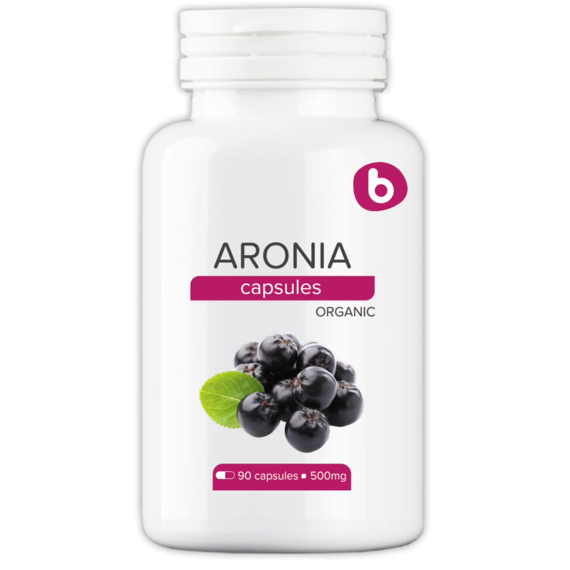 b Bobica Organic Aronia Berry Capsules, Chokeberry Capsules, Antioxidant Superfood, High in Flavonoids, Polyphenols, Immunity, 500 mg, 90 Vegan caps