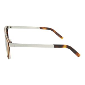 Saint Laurent Square/Rectangle Sunglasses Shiny Havana Shiny Silver Luxury Eyewear Made In Italy Acetate Frame Designer Fashion for Everyday Luxury