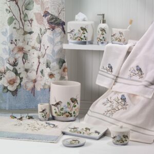 Avanti Linens - Covered Jar, Countertop Organizer, Bird Design Home Decor (Love Nest Collection)