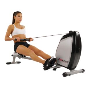 efitment magnetic rowing machine rower for home exercise w/digital monitor, 250 lb weight capacity, 40 inch rail length - rw025