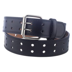 unisex faux leather two-hole belt - black or brown, up to 7xl available (bn9041) (black, 5xl)