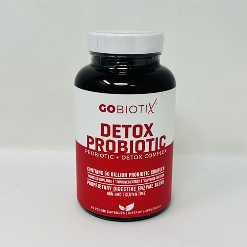 GOBIOTIX Probiotic Supplement with Digestive Enzymes - Detox and Digestive Health - Milk Thistle, Turmeric, and Dandelion Root for Gut Health - 50 Billion CFU - 60 Capsules