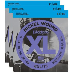 d'addario exl115 electric 11-49 (3 pack bundle)