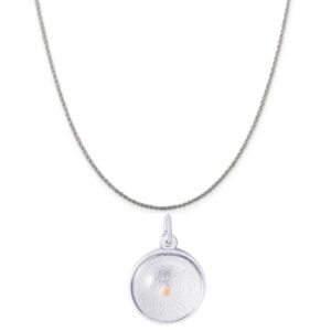 rembrandt charms sterling silver mustard seed charm on a sterling silver rope chain necklace, 18"