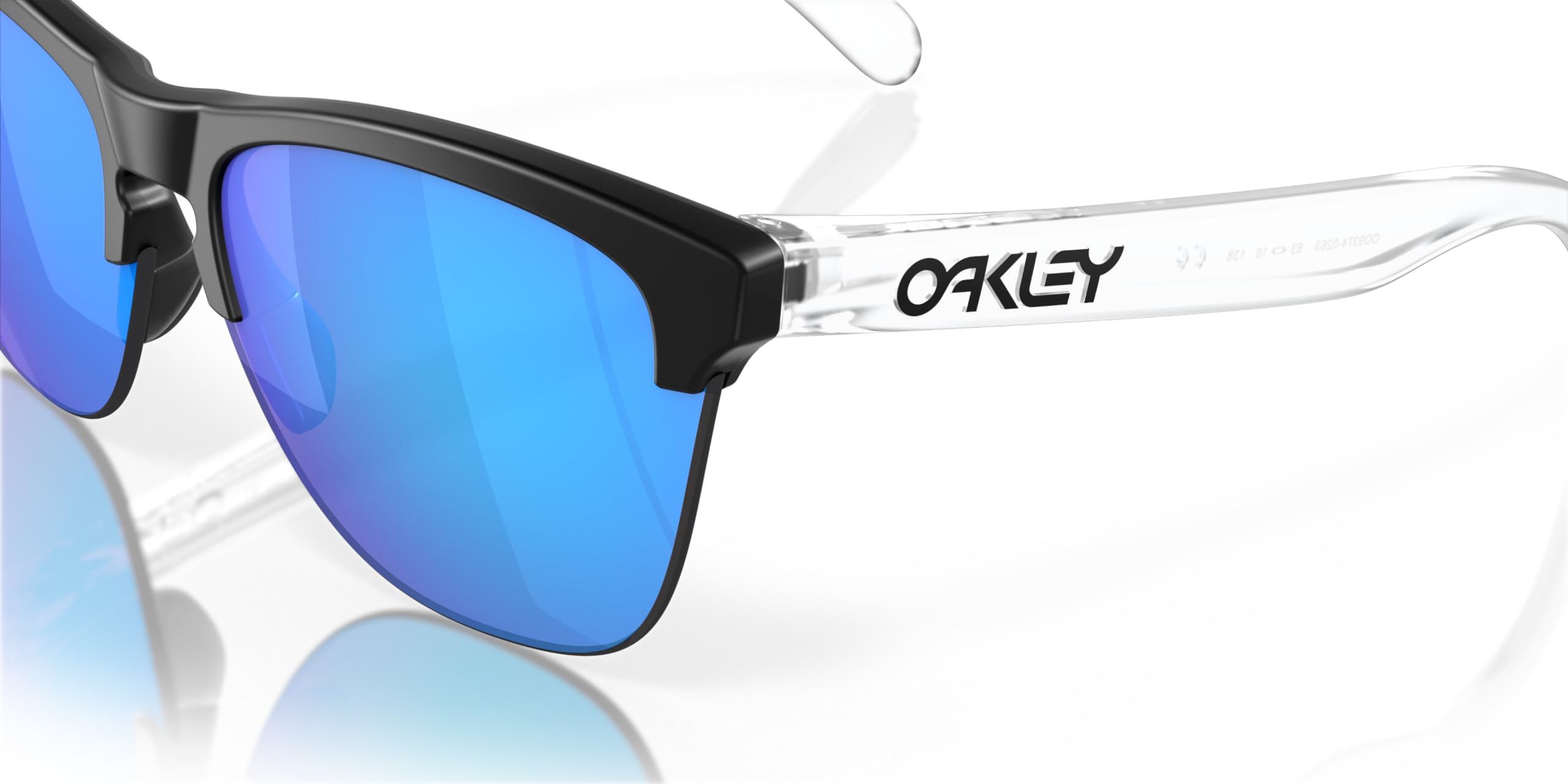 Oakley Men's OO9374 Frogskins Lite Square Sunglasses, Matte Black/Prizm Sapphire, 63 mm