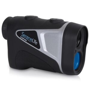 serenelife advanced golf laser rangefinder with pinsensor technology - waterproof digital golf range finder accurate up to 540 yards - upgraded optical view