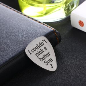 I Couldn’t Pick A Better Son Guitar Pick Jewelry Gift for Son From Mom Dad Musician Gifts