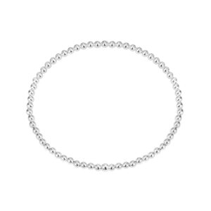 aeravida simple round beads sterling silver unisex braceletม 6.25 inches