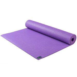 jadeyoga level one yoga mat - secure grip, comfortable & durable exercise mat for beginners - portable padded mat - fitness mat for yoga, pilates, stretching, home workout and more (classic purple)