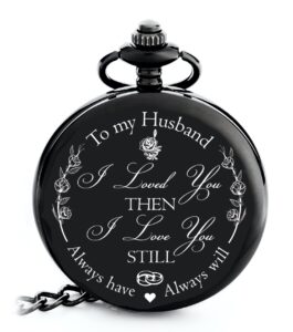 fj frederick james anniversary gift's for him i anniversary gift' for husband - engraved ‘to my husband’ pocket watch | i love you gift for husband for birthday i valentines i anniversary for men