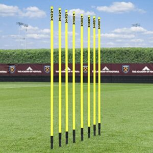 net world sports forza spring loaded agility poles | improve endurance, speed & footwork - available in packs of 8 or 16 (without bases, pack of 8, 5ft)