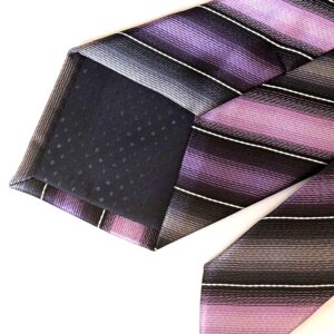 Kihatwin Men's Dark Purple Grey Woven Ties HANDMADE Luxury Suit Necktie Birthday Present