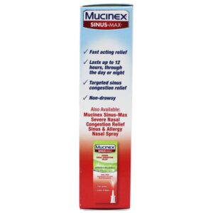 Mucinex Sinus-Max Severe Congestion Relief Clear & Cool Nasal Decongestant Spray- Fast Acting Relief For Sinus Pressure, With Cooling Menthol & Oxymetazoline, 0.75 oz. (Pack of 2), Packaging May Vary