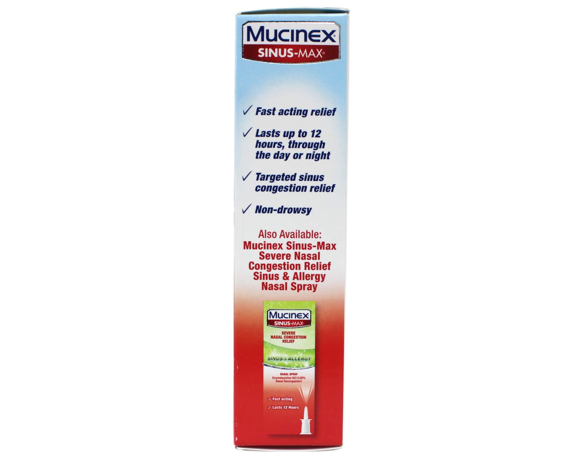 Mucinex Sinus-Max Severe Congestion Relief Clear & Cool Nasal Decongestant Spray- Fast Acting Relief For Sinus Pressure, With Cooling Menthol & Oxymetazoline, 0.75 oz. (Pack of 2), Packaging May Vary